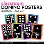 Domino Number Posters 0-20 with Black Background - Kinder Craze