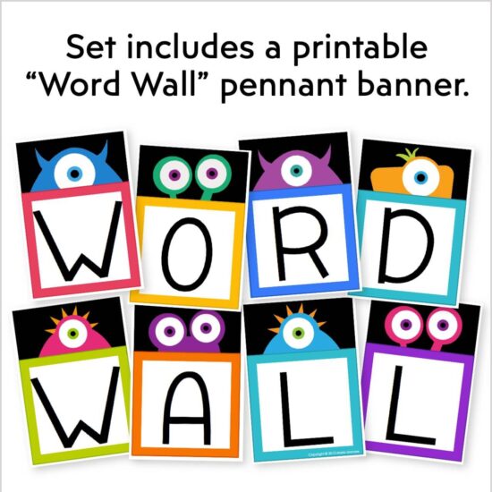 Monster Themed Word Wall Letter Labels - Kinder Craze