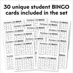 Numbers 1-20 Bingo - featuring Numbers in the Teens - Kinder Craze