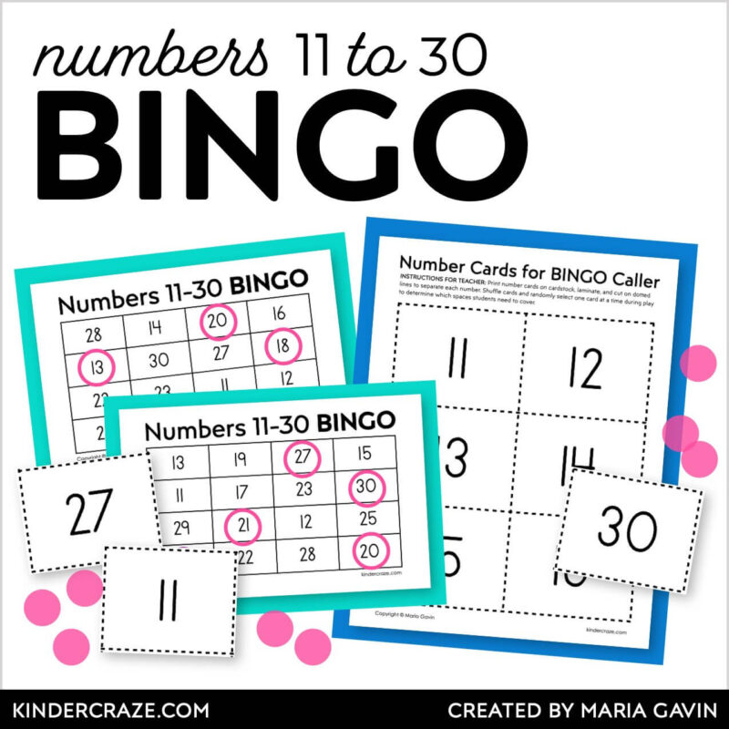Numbers 11-30 BINGO - Kinder Craze