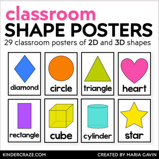 2D and 3D Shape Posters - Kinder Craze
