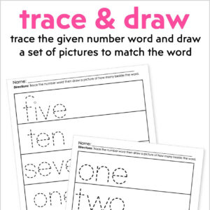 NO PREP Number Words Worksheets - Kinder Craze