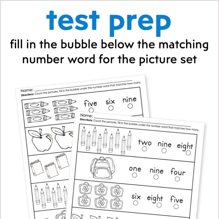 NO PREP Number Words Worksheets - Kinder Craze