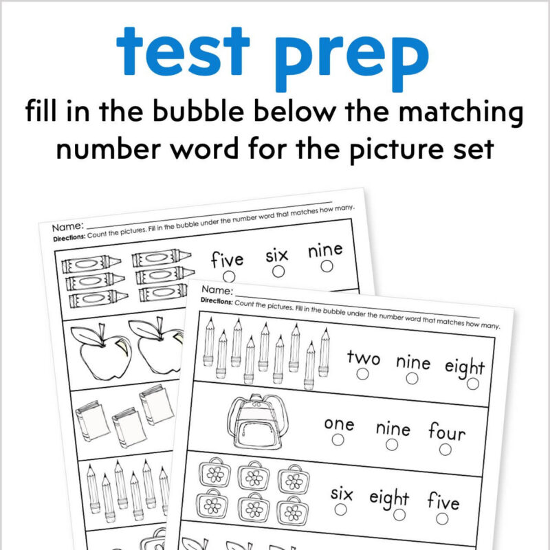 NO PREP Number Words Worksheets - Kinder Craze