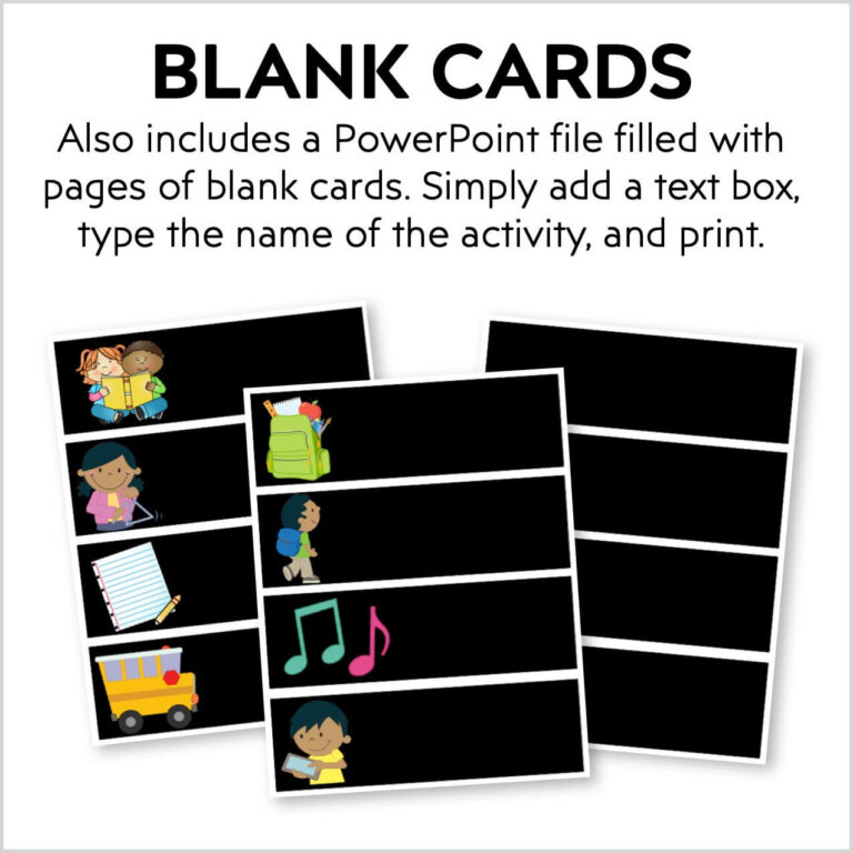 EDITABLE Classroom Daily Visual Schedule Cards with black backgrounds ...
