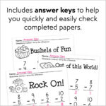 Subtraction Practice Worksheets - Differences to 10 - Kinder Craze