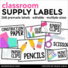 Bright and Colorful Classroom Supply Labels with Pictures - EDITABLE ...