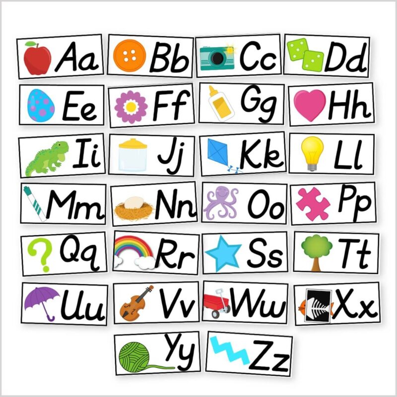 Word Wall Alphabet Headers Italic Formation - Kinder Craze