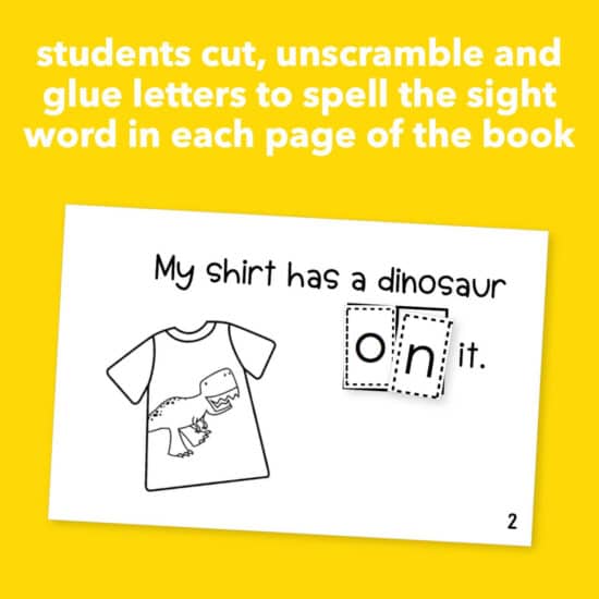 Sight Word Practice Book for ON: "What is ON my Shirt?" Interactive ...