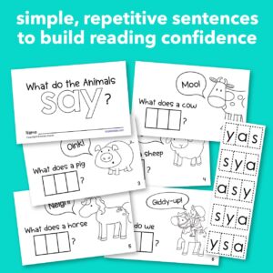 "What do the Animals SAY?" Interactive Sight Word Reader - Kinder Craze