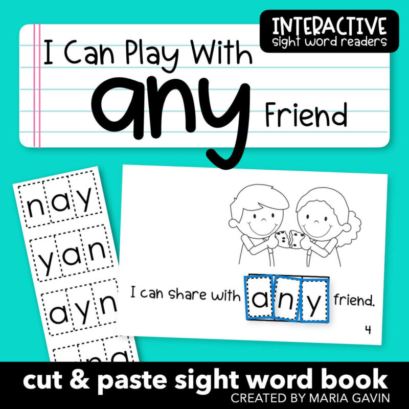 Emergent Reader for Sight Word ANY "I Can Play with ANY Friend" Sight ...