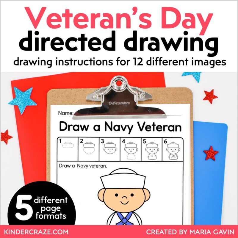 Veterans Day Directed Drawing - Step-by-Step November Drawing ...