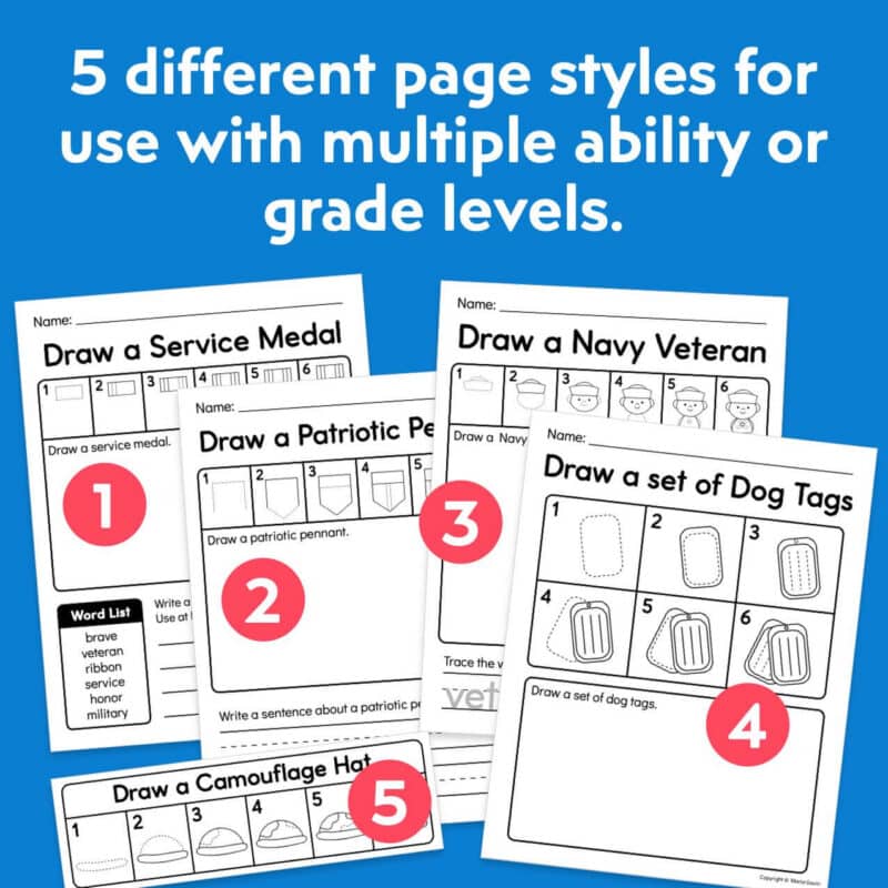 Veterans Day Directed Drawing - Step-by-Step November Drawing ...
